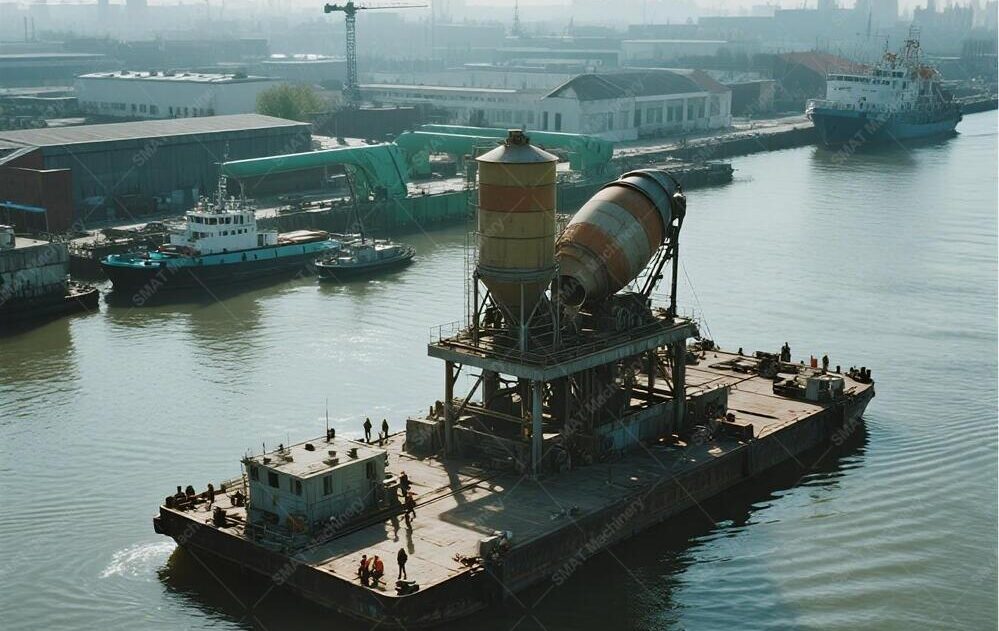 Barge Mounted Batching Plant – Concrete Batching Plant, Concrete Mixing Pump, Self-loading ...